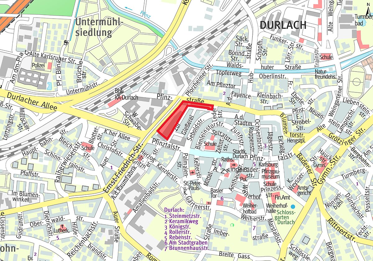 Karlsruhe: Bebauungsplan "An der Straße zur Gießerei", Durlach